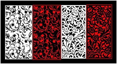 장식 벽 패널 세트 Jali 디자인 Cnc 패턴 레이저 커팅 패턴 라우터 Cnccuttingjali 프리미엄 벡터