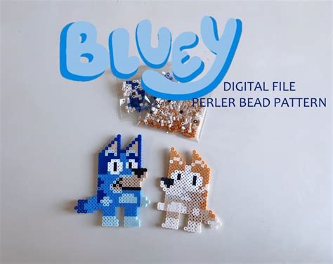 Digital File Only Perler Bead Pattern For Bluey And Bingo Etsy In 2024 Perler Bead Designs