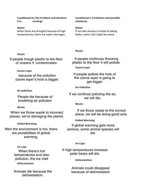 Conditional 0 Vs Conditional 1 Environment Pdf Activity Pdf