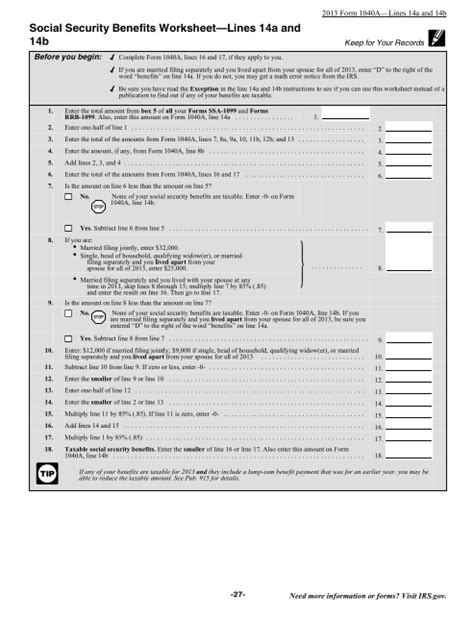 9 Free Printable Social Security Benefits Worksheets To Download In Pdf