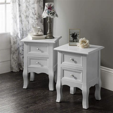 White Bedside Tables Fully Assembled Set Of 2 Laura James