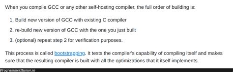GCC Uses GCC To Compile Itself ProgrammerHumor Io
