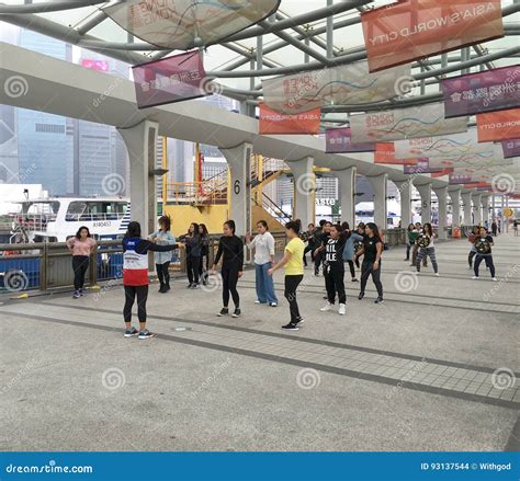 Young Women Dancing In Hong Kong Editorial Stock Image Image Of Enjoy Chinese 93137544