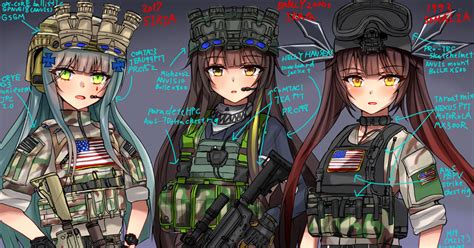 ドールズフロントライン M14andm4andhk416 1st Sfod D ぺけすけ＠お仕事募集中のイラスト Pixiv