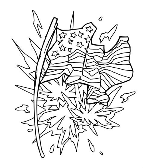 Star Spangled Banner Flag Coloring Sketch Coloring Page
