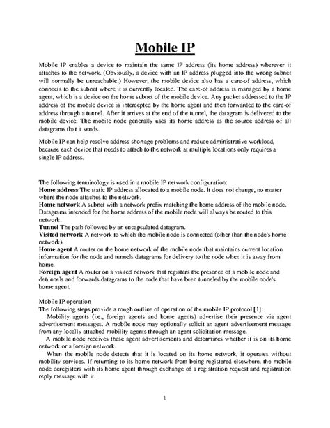 Mobile Ip Wireless Computing Mobile Ip Mobile Ip Enables A Device
