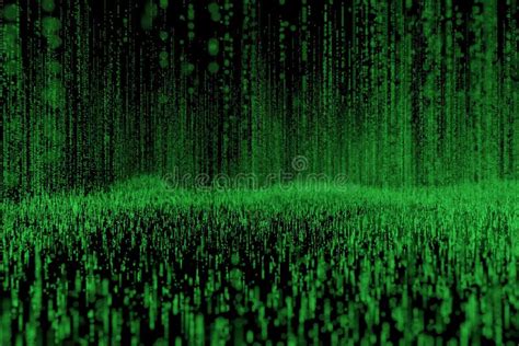 Matrix Style Binary Code Digital Background With Falling Numbers Stock Image Image Of