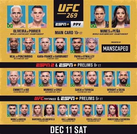 [official] Ufc 269 Fight Discussion Thread R Ufc