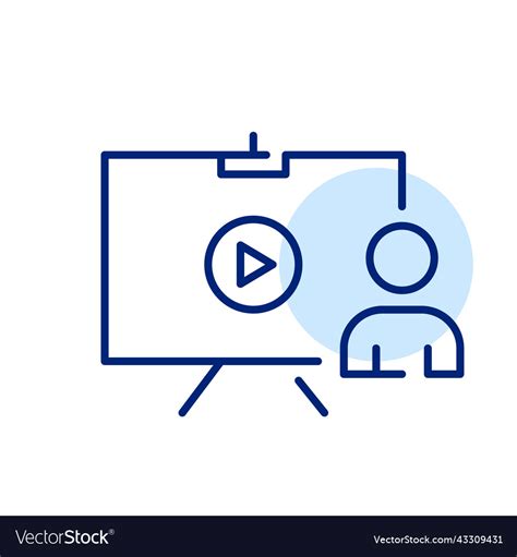 Professor Using Video As A Prop For Their Lecture Vector Image