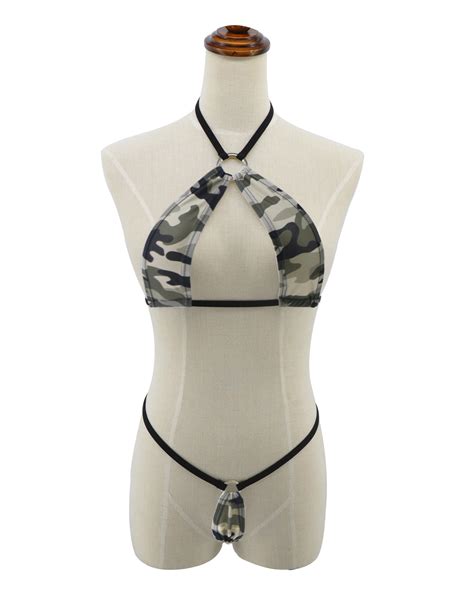 Camouflage Extreme Micro Bikini G String Thong Bottom Sexy Slutty Mini