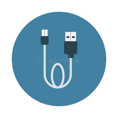 Data Cable Flat Vector Icon Stock Illustration Illustration Of Port
