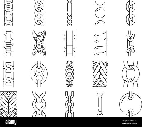 Chain Metal Link Icons Set Vector Stock Vector Image And Art Alamy