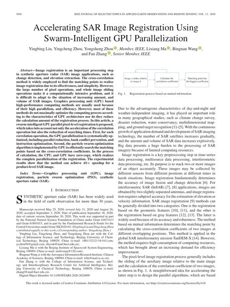 Pdf Accelerating Sar Image Registration Using Swarm Intelligent Gpu Parallelization