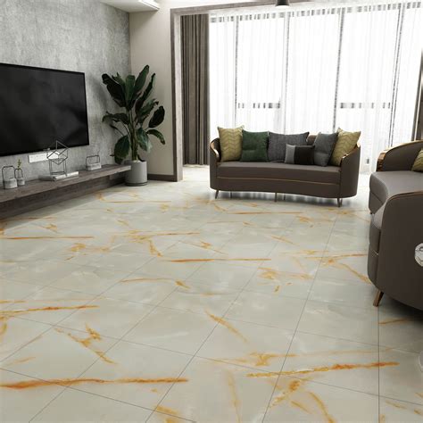 Cracked Yellow Marble Vinyl Flooring Tiles Chihut