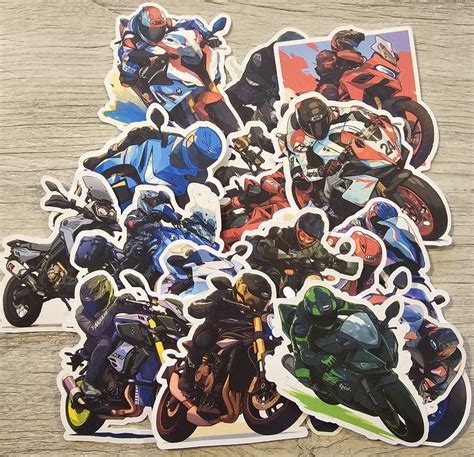 Cartoon Motorcycle Sticker Pack Of 20 Stickers ~2 Inches Etsy
