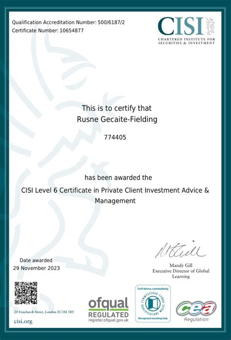 Rusne Gecaite Fielding Chartered Mcsi On Linkedin I Am Delighted To Have Passed The Cisi Level