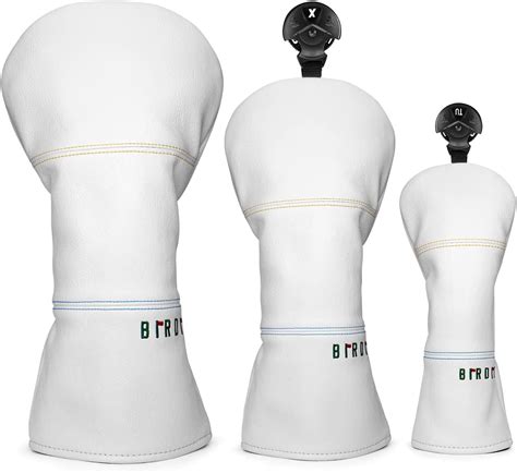 Golf Headcovers Elegant Embroidery Premium Leather Golf Club Head