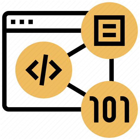 binary coding command language programming icon