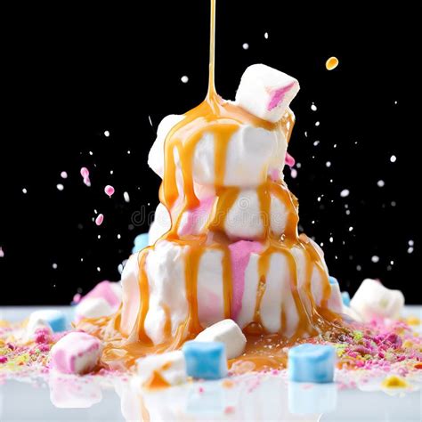 A Splatter Of Melted Marshmallow Sticky And Sweet Creating A Ug Stock