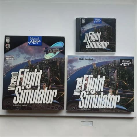 Microsoft Flight Simulator Msdos Cd Rom Pc Big Box Retro 2639 Picclick Ca