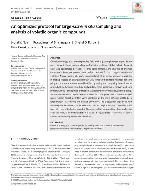 Pdf An Optimized Protocol For Large Scale In Situ Sampling And