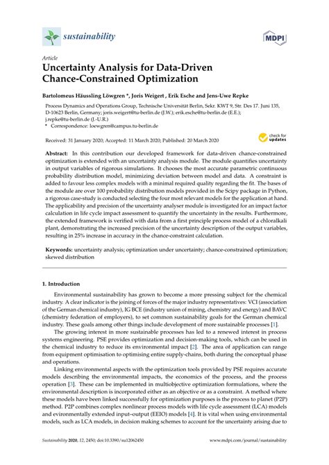 PDF Uncertainty Analysis For Data Driven Chance Constrained Optimization