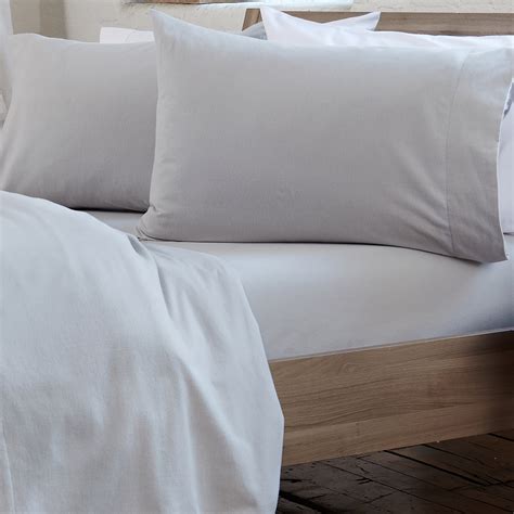 Great Bay Home Turkish Cotton Solid Flannel Sheet Set Twin Soft Grey