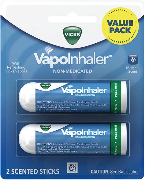 Vicks Vapoinhaler On The Go Portable Nasal Inhaler Non Medicated With