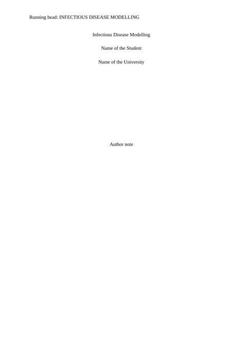 Infectious Disease Modelling Assignment