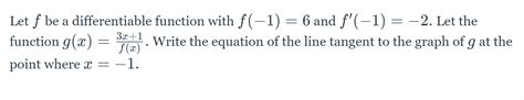 Solved Let F Be A Differentiable Function With F And Chegg