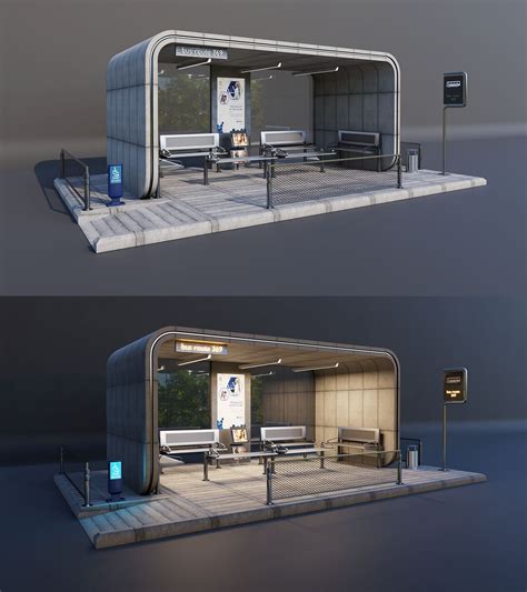 Bus Station Architecture Concept Modern Bus Stop Building Bus Stop