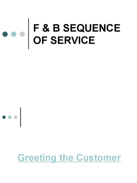 F And B Sequence Of Service Pdf Tableware Entrée