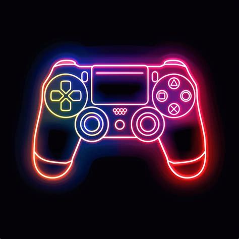 Neon Game Controller Premium Ai Generated Image