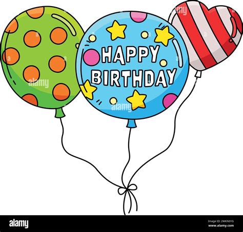 Birthday Balloons Cartoon Colored Clipart Stock Vector Image And Art Alamy