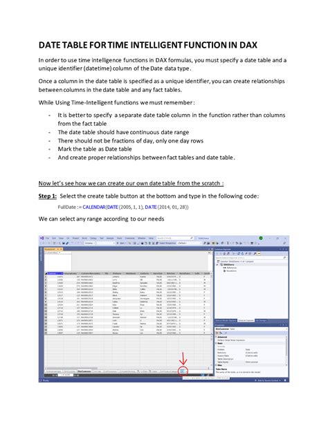 Creating Date Table Date Table For Time Intelligent Function In Dax
