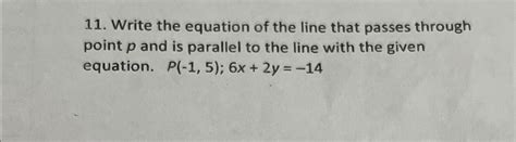 Solved Write The Equation Of The Line That Passes Through
