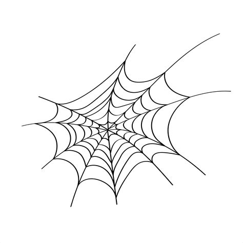 Premium Vector Outline Illustration Of A Simple Halloween Spider Web