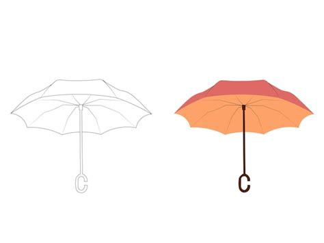 Premium Vector Vector Illustration Of An Open Umbrella In Flat And Outline Style Umbrella Coloring