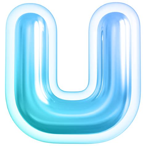 Blue Letter U Font 3d Render 36305711 Png