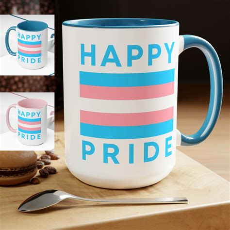 Mens Happy Trans Pride Mug Transgender Pride Pride Mugs Lgbtq Mug