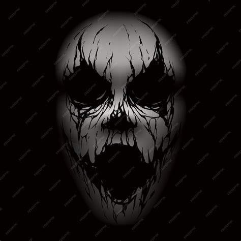 Premium Vector Scary Face Illustration