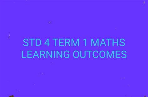std 4 term 1 maths learning outcomes மின்னல் கல்விசெய்தி