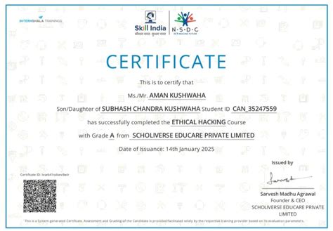 Aman Kushwaha On Linkedin Ethicalhacking Cybersecurity Nsdc Skillindia Vapt Digitalsafety…