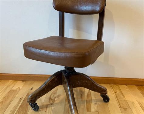 Vintage Solid Wood Desk Chair Domore Chair Co Wooden Swivel Chair