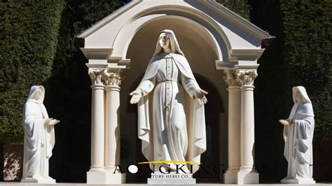 Flowers Feast Day Marble Saint Therese Of Lisieux Statue Religious