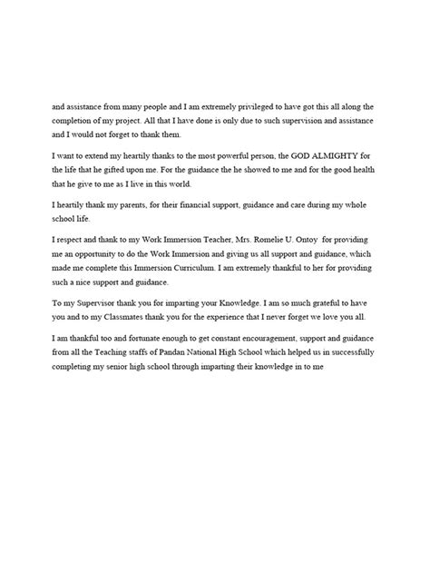 Wrok Immersion Acknowledgement Pdf