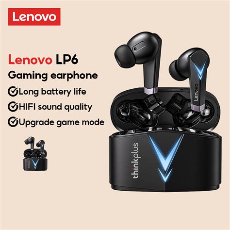 Lenovo LP Gaming Bluetooth Earphone Dual Mode With Mic HIFI Music Noise Reduction Low Latency