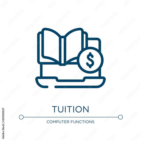Tuition Icon Linear Vector Illustration From Online Learning