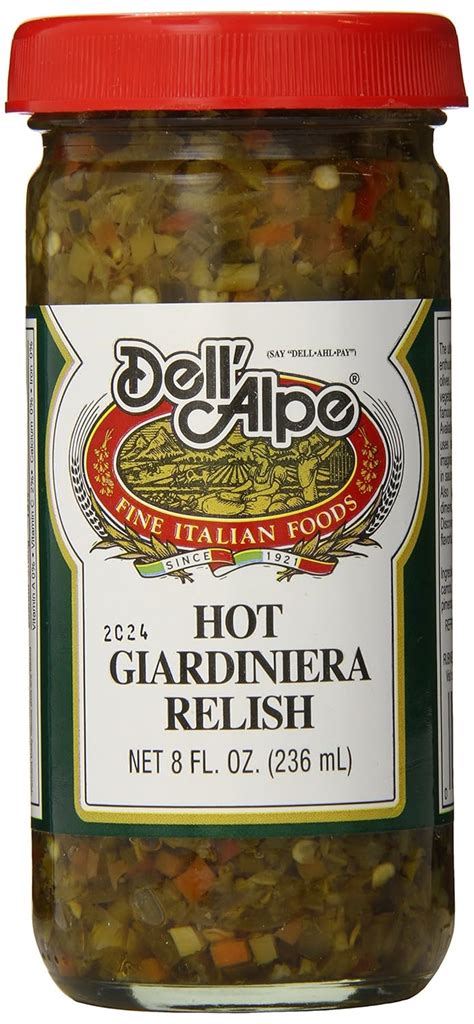 Dell Alpe Hot Giardiniera Relish 8 0 Oz Pack Of 3 Hot
