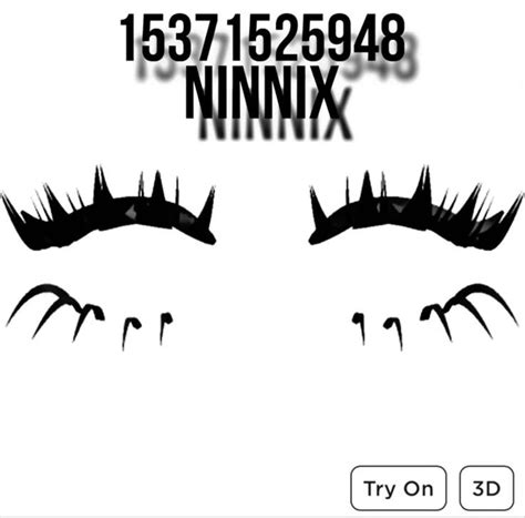Roblox Code Eyelashes En 2025 Costumes De Personnages Dessin De